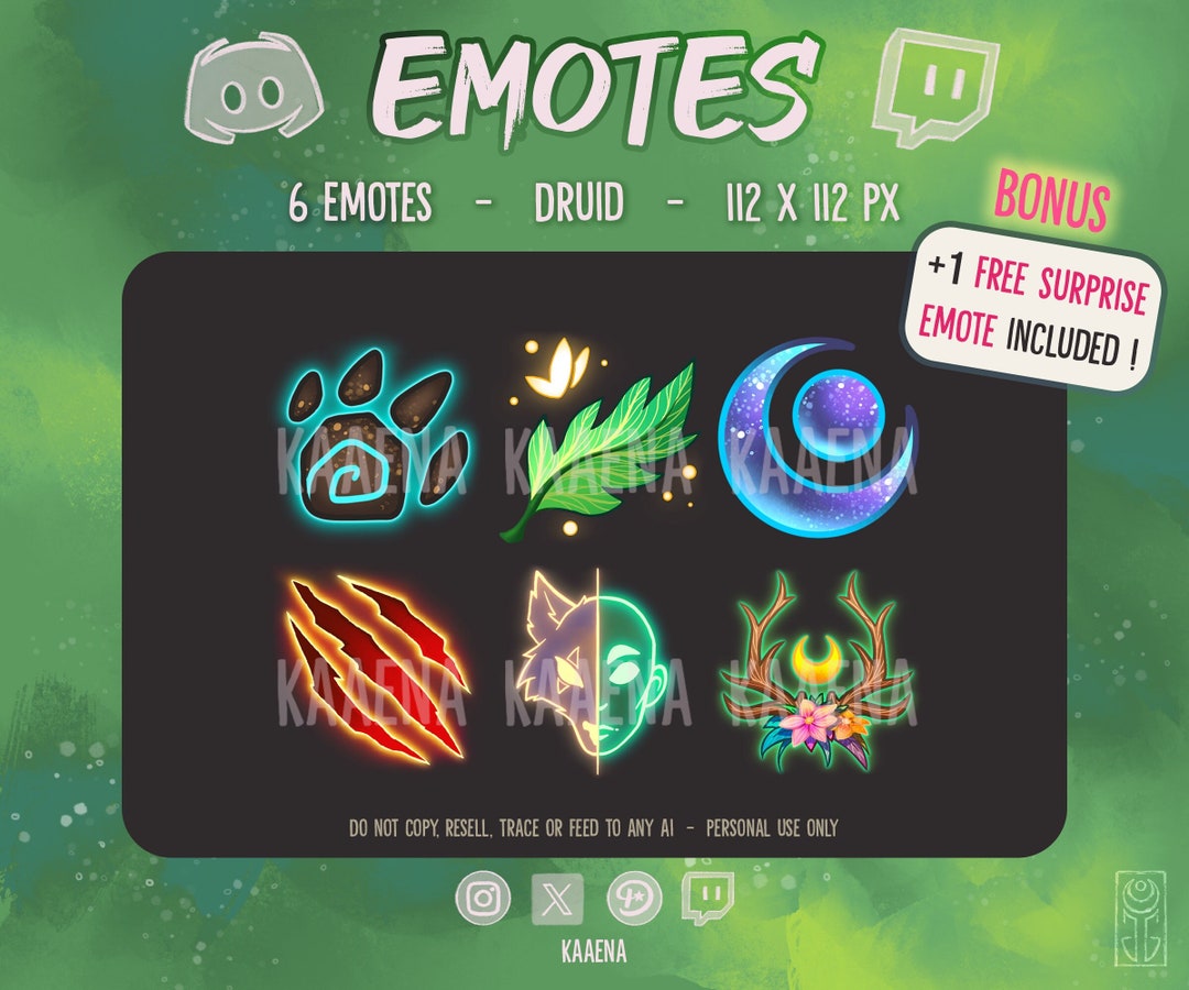 World of Warcraft Pack 6 Emotes for Twitch & Discord Druid Class - Etsy