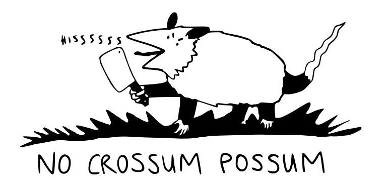 No Crossum Possum Vinyl Decal - Etsy