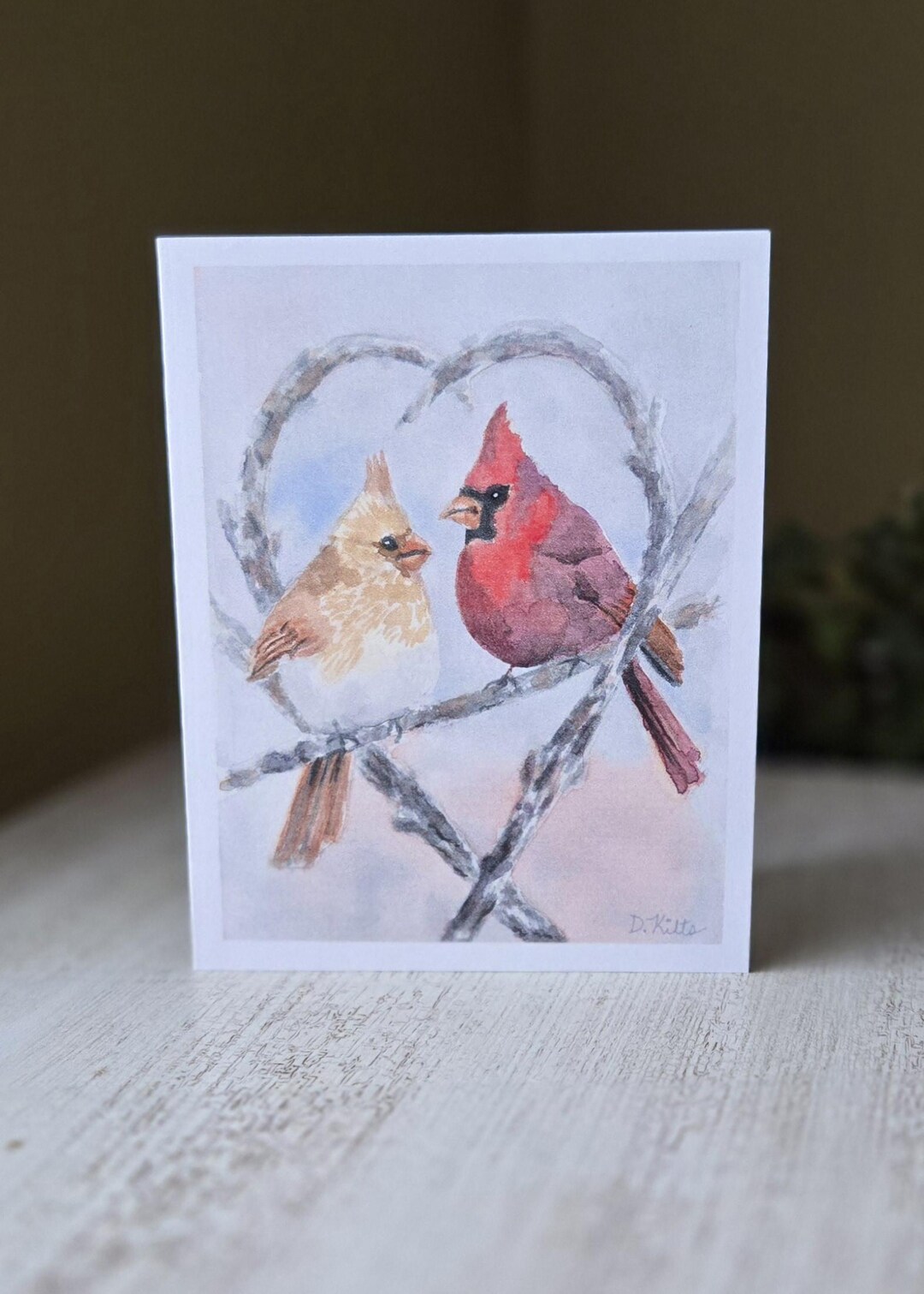 Cardinal Pair Notecard, Printed From Original Watercolor Painting ...