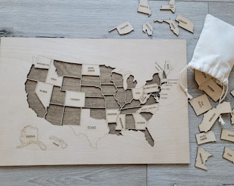 USA United States Map Laser Cut Multi-layered Wall Art Decor 3 - Etsy