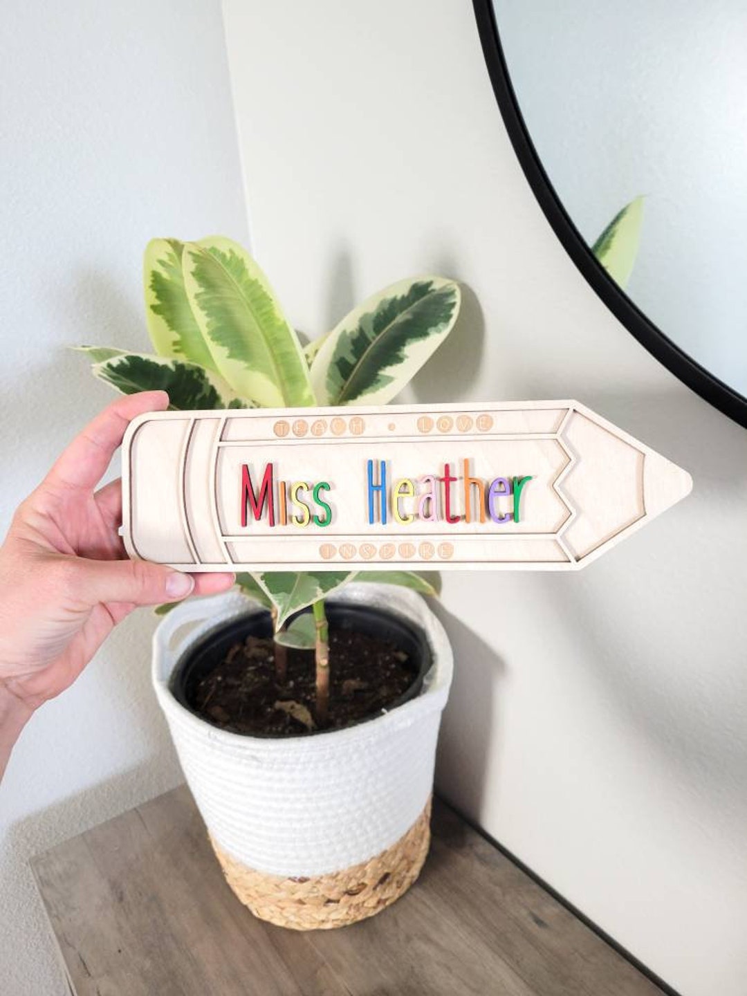 Teacher Sign | Customized Teacher Pencil Sign | Teacher Gift - Etsy