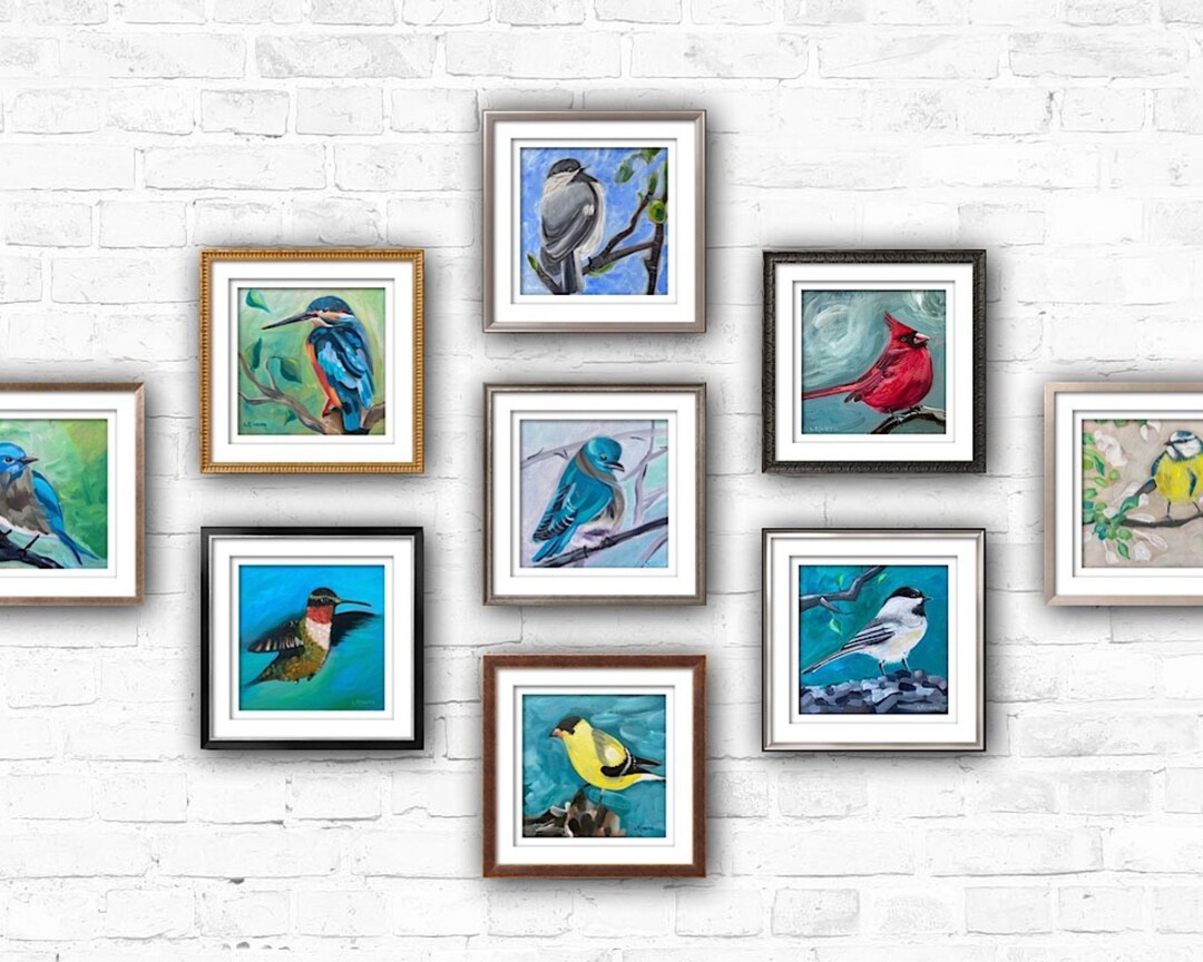 DIY Bird Gallery Wall Printable Set of 9 Bird Prints - Etsy