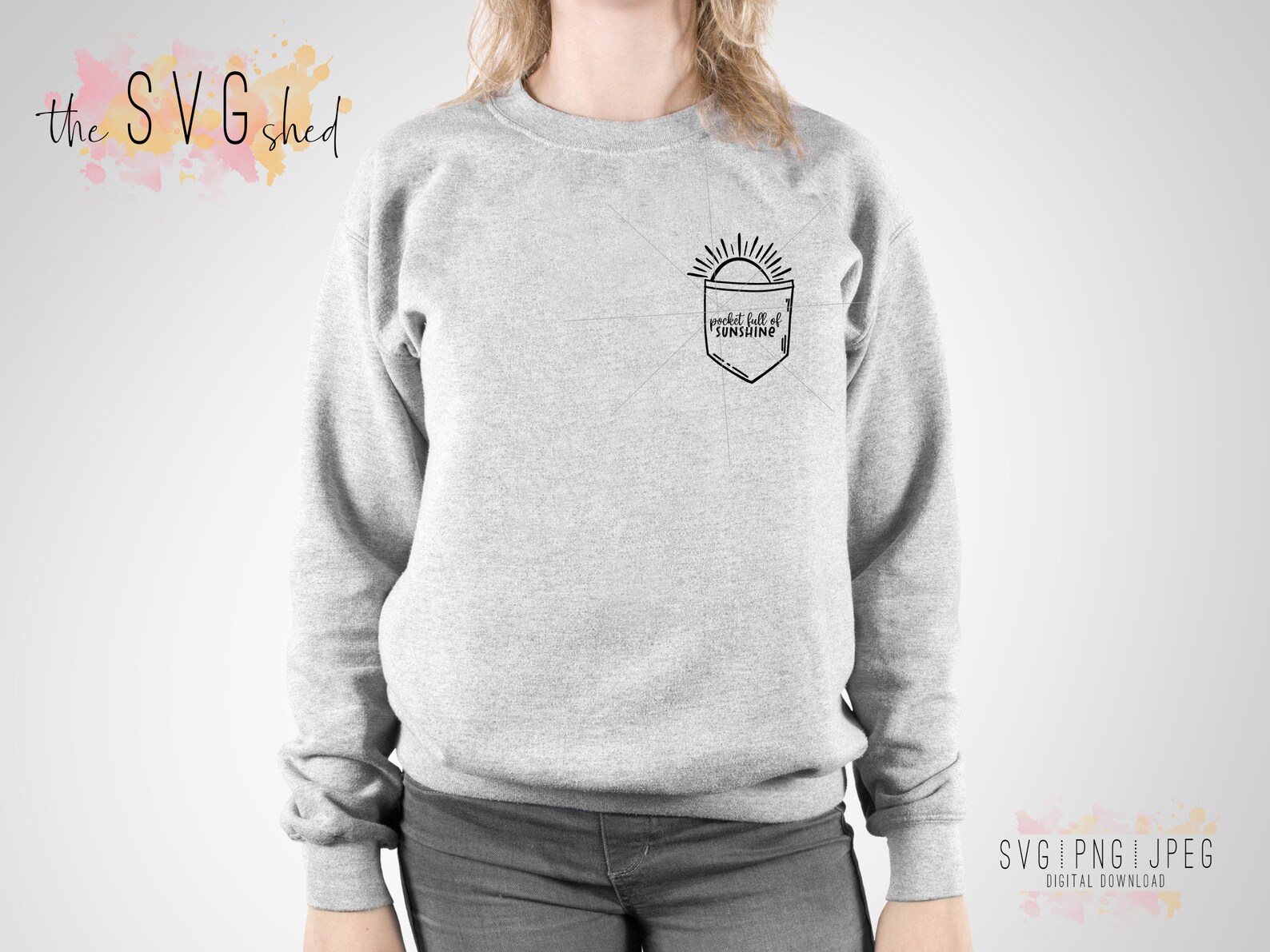Sunshine Pocket SVG for Commercial Use Sun Svg Cut Files for | Etsy