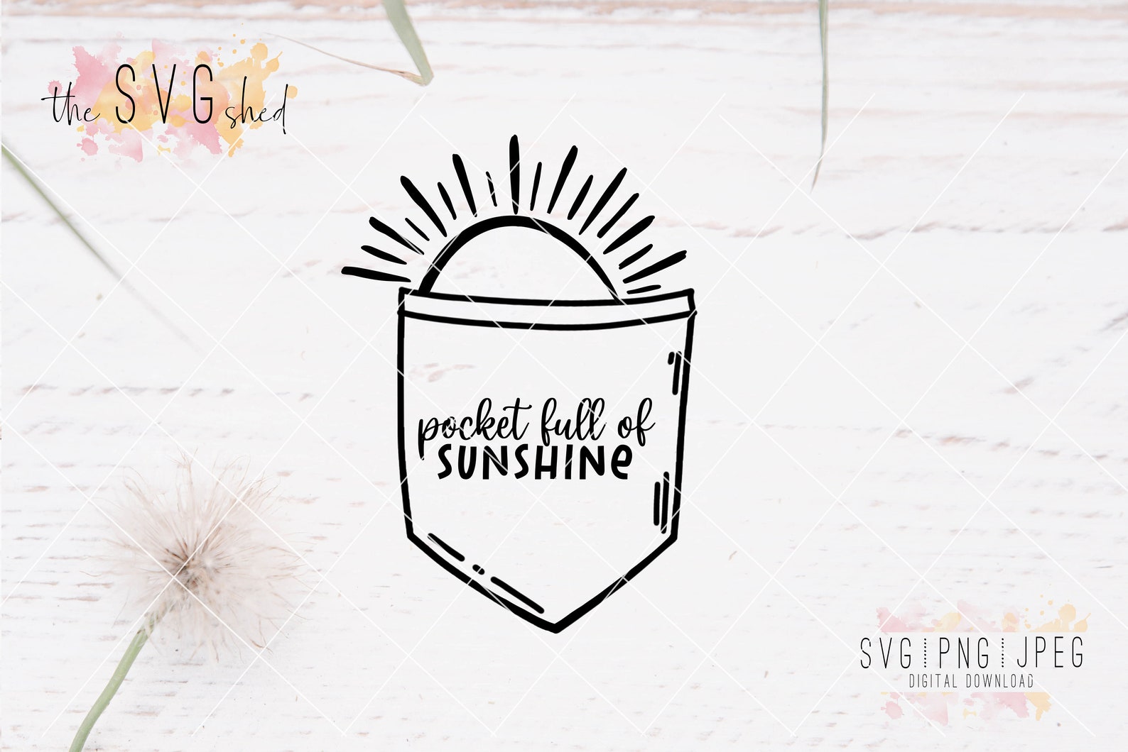 Sunshine Pocket SVG for Commercial Use Sun Svg Cut Files for - Etsy