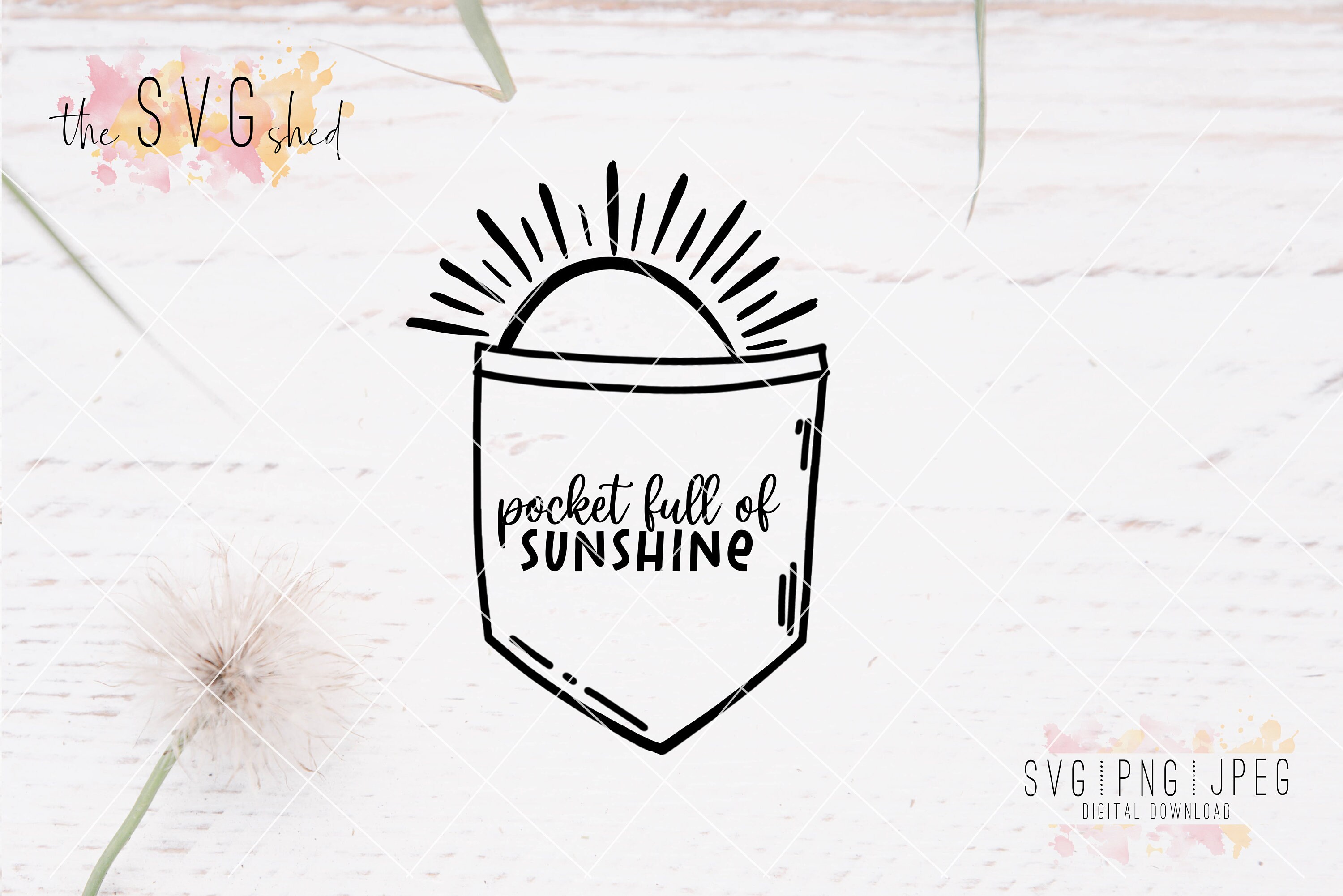 Sunshine Pocket SVG for Commercial Use Sun Svg Cut Files for - Etsy