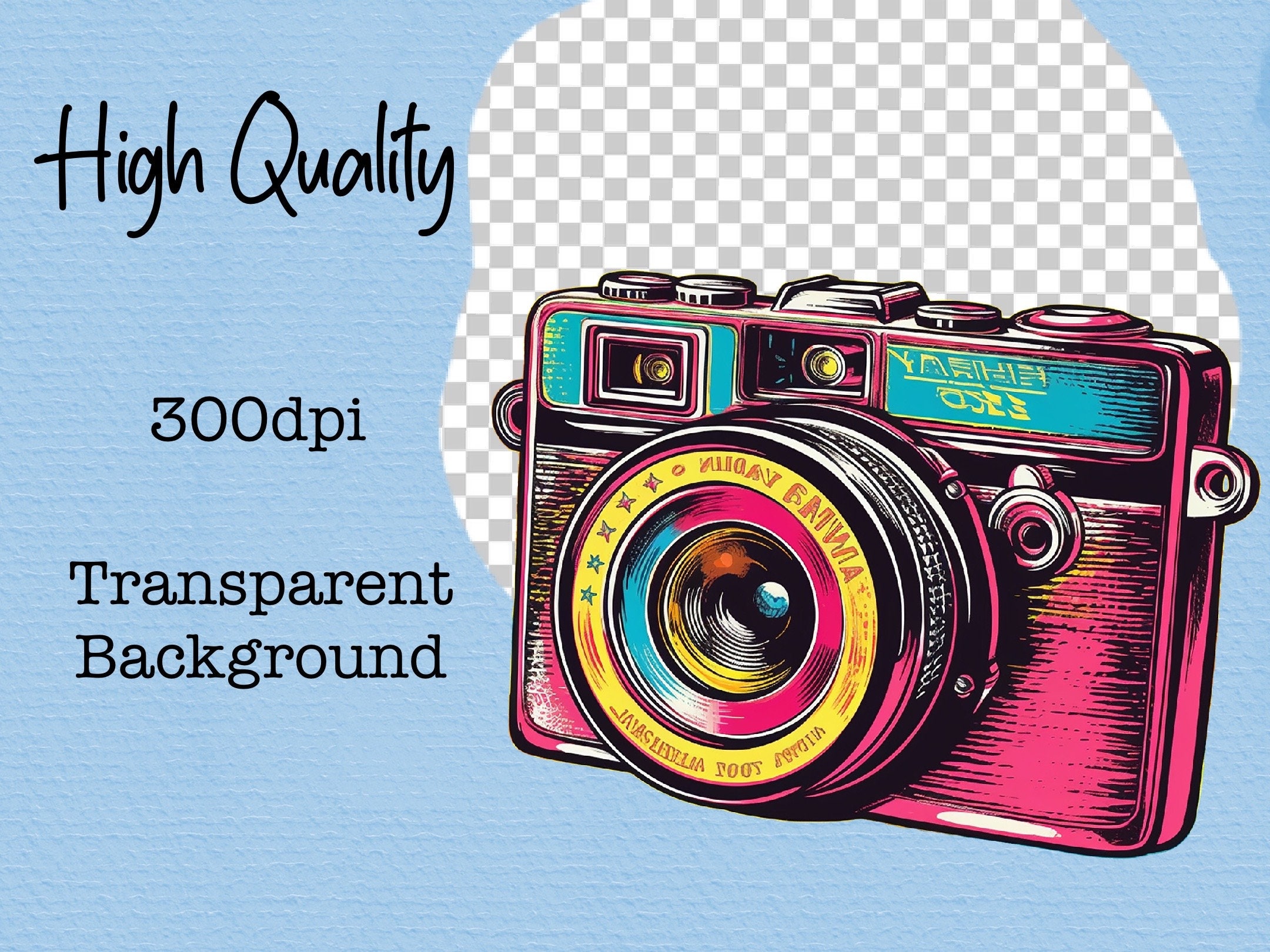 10 Vintage Retro Camera Clipart Bundle – High-res Pngs for Crafting ...