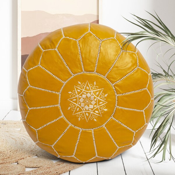 Yellow Pouf - Etsy UK