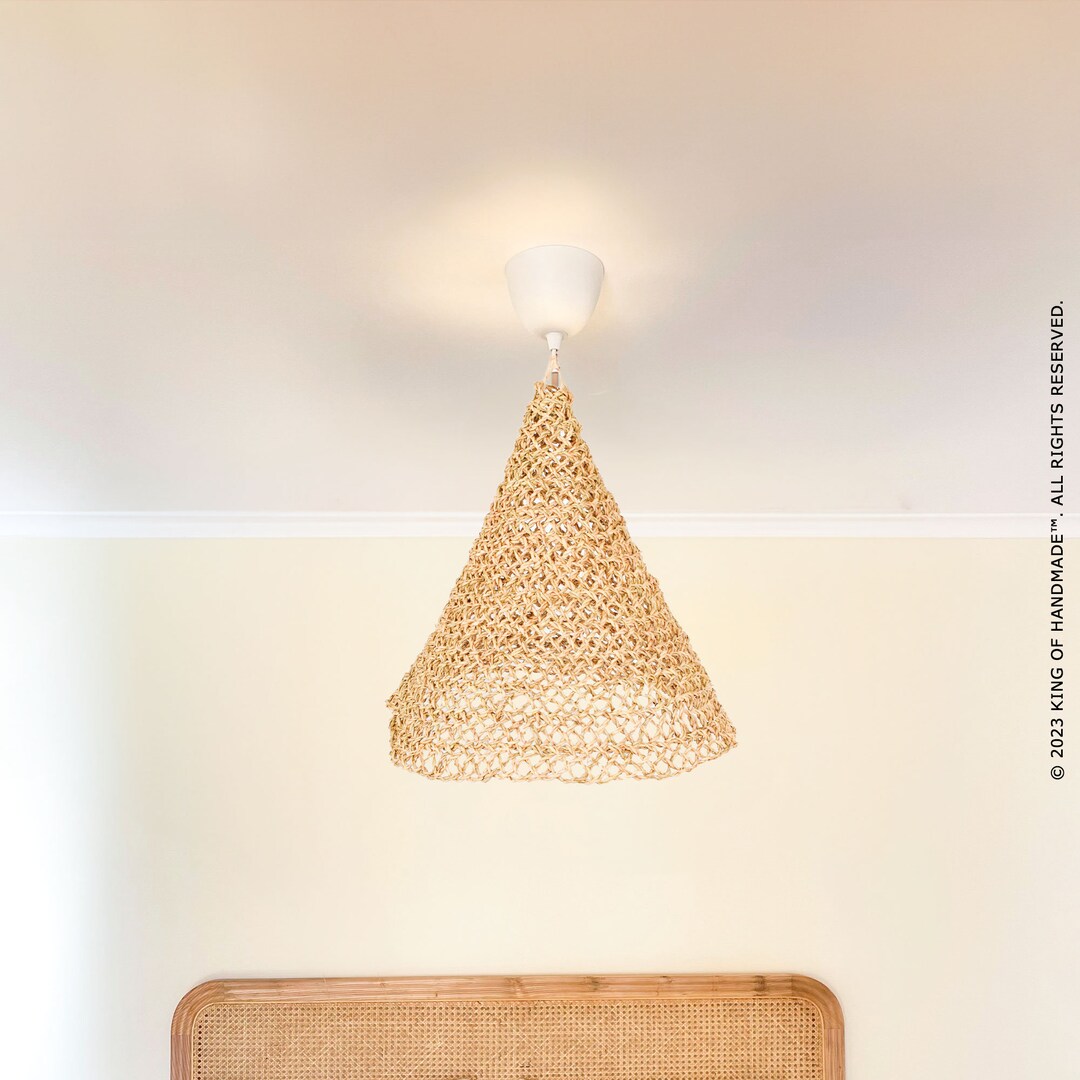 Rustic Straw Lampshade Pendant Light Straw Chandelier Luminaire ...