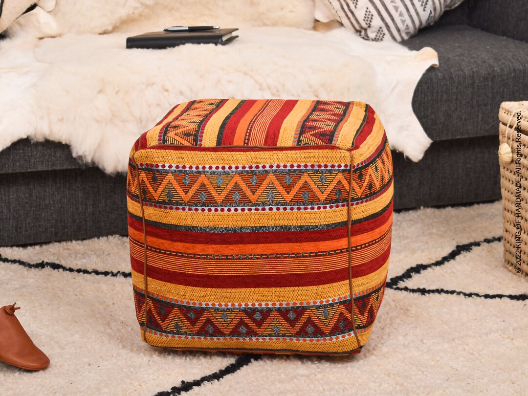 Morrocan Handmade Footstool, Moroccan Ottoman Pouf , Home Boho Decor ...