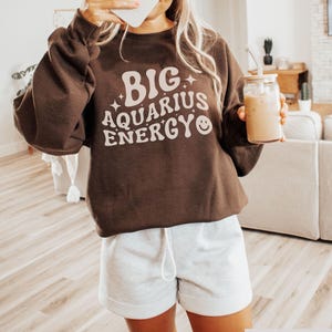 Aquarius Sweatshirt Aquarius Gifts Smiley Sweatshirt Astrology Sweater ...