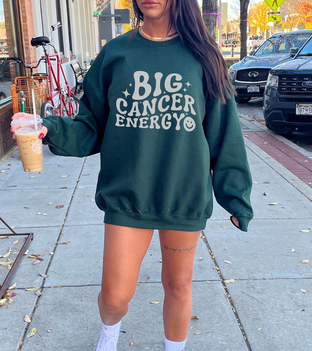 Cancer Zodiac Sweatshirt Cancer Zodiac Gift Astrology Sweatshirt Smiley ...