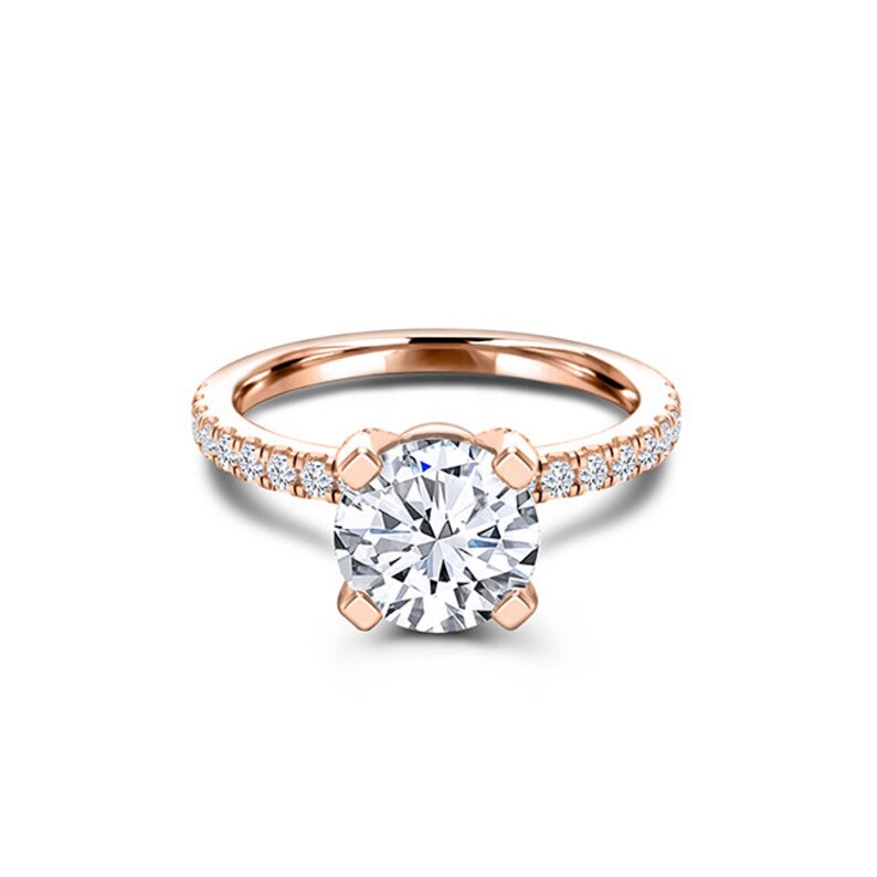 Kali Round Cut Moissanite Engagement Ring - Etsy