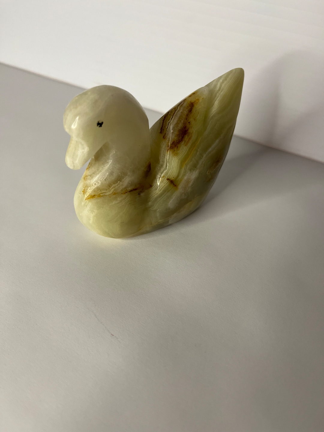 Vintage Marble Swan. Beautiful Colors and Smooth. White, Light Green ...