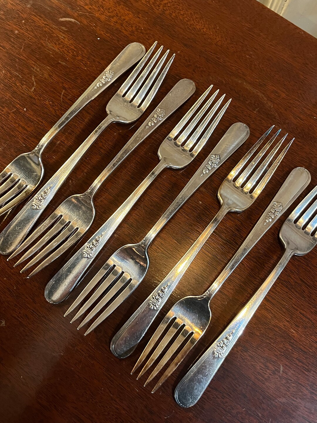 1940 Holmes & Edwards "youth" Pattern Silver Plate Forks Set of 8 Great ...