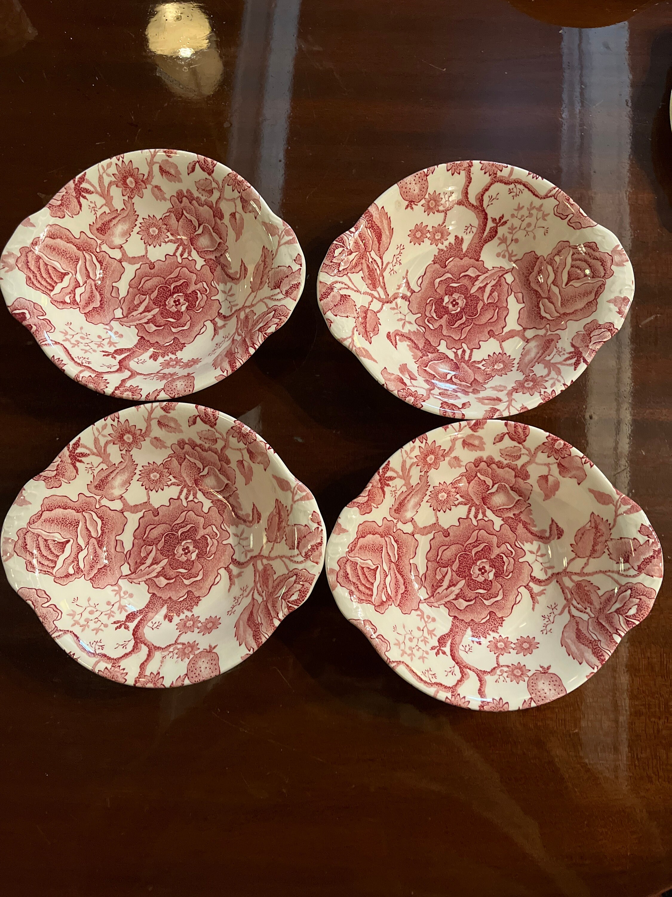 Vintage Johnson Brothers English Chippendale Set of 4 Lugged Cereal ...