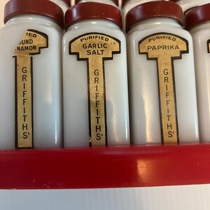 Griffith's 10 Jar Spice Collection With Red Tops and Plastic Red Base ...