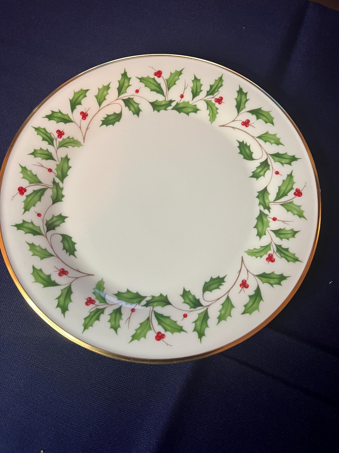 Vintage Lenox Holiday Dinner Plate - Holly and Gold - Merry Everything ...