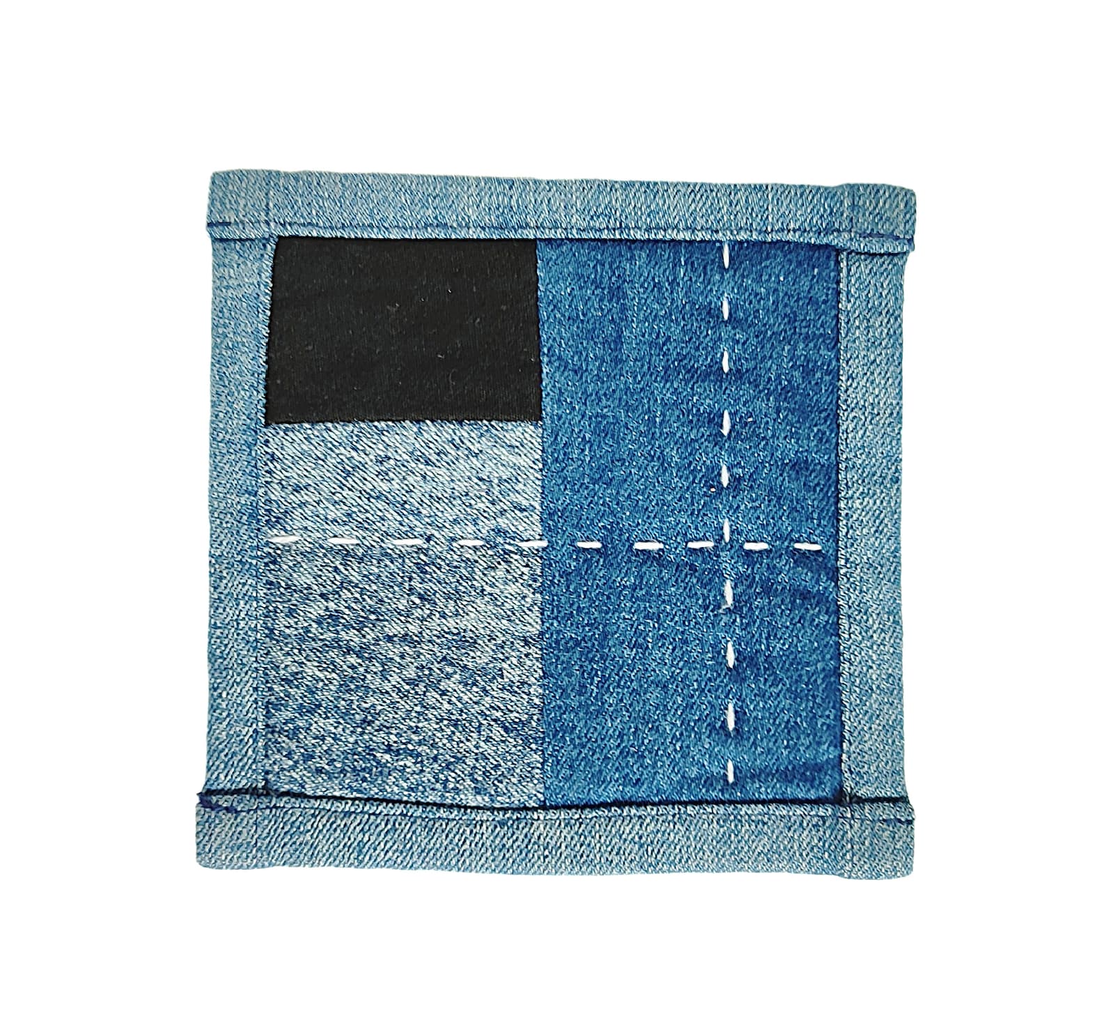 Upcycled Hand-quilted Coasters, Set of 4 Patchwork Mug Rugs, Reused ...