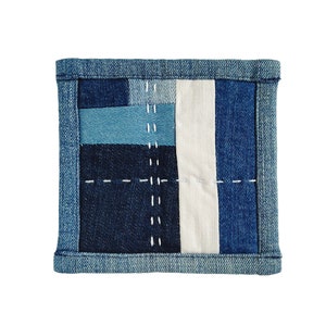 Upcycled Hand-quilted Coasters, Set of 4 Patchwork Mug Rugs, Reused ...