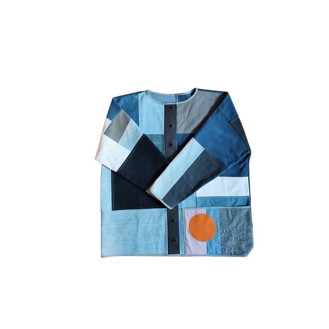 Patchwork Denim Jacket, Upcycled Denim, Handmade Jacket With Quilted ...