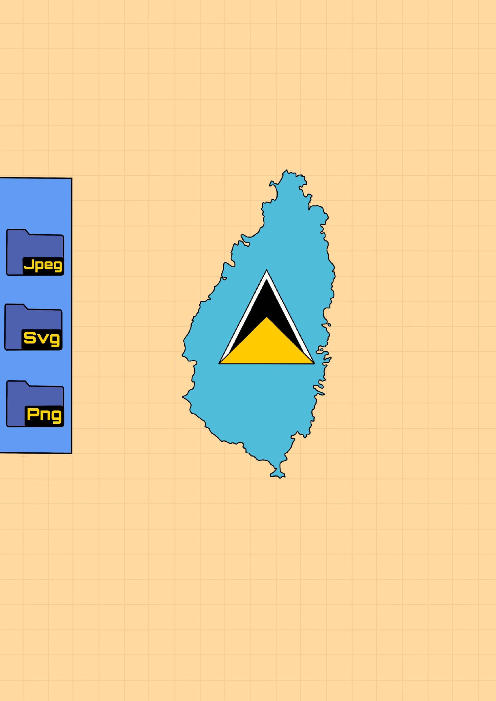 Saint-lucia, Saint-lucia Icon, Saint-lucia Flag, Saint-lucia Island ...