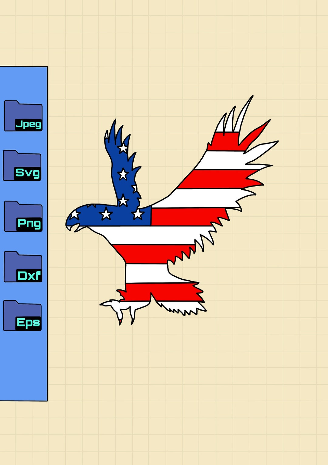 American Eagle Vector American Flag American Emblematic - Etsy