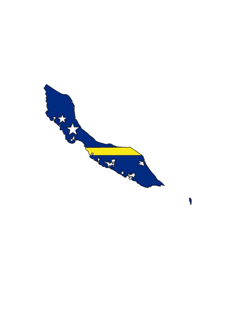 Curacao Map With Flag - Printable Wall Art - Digital Download (SVG PNG ...