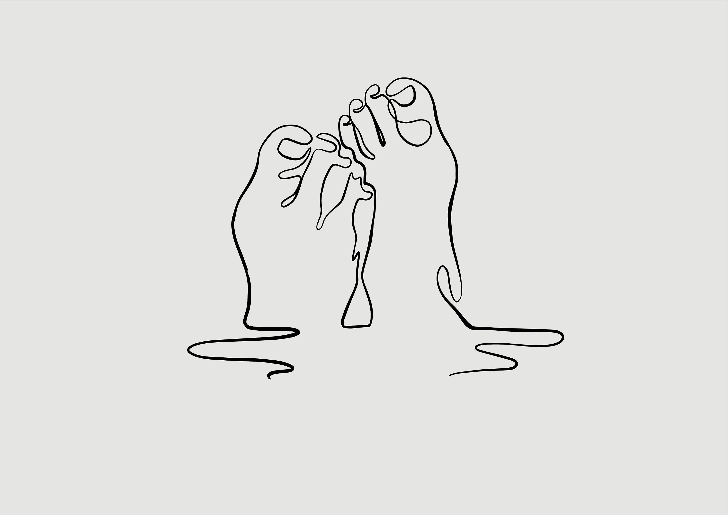 Vector Line Art Illustration of Feet in Water - Etsy
