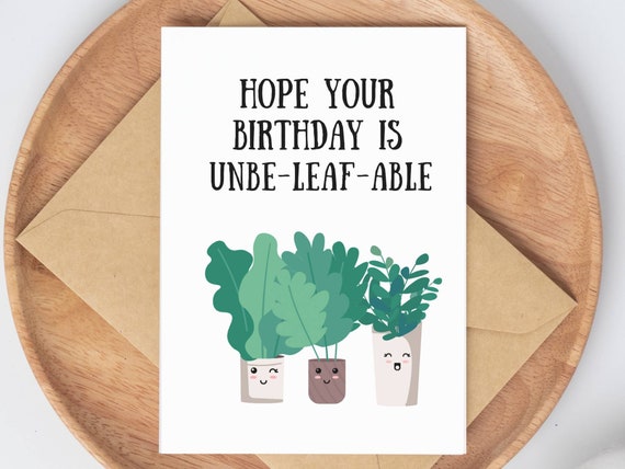 Printable Birthday Card Plant Birthday Card Happy Birthday - Etsy