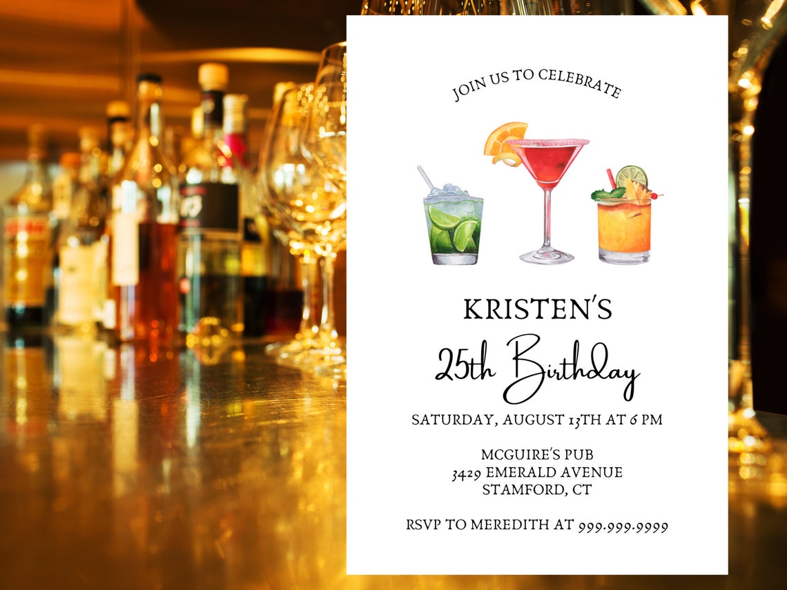 EDITABLE Cocktails Party Invitation, Cocktails and Conversation ...