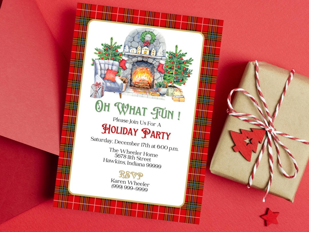 EDITABLE Christmas Party Invitation Template, Holiday Party Invitation ...