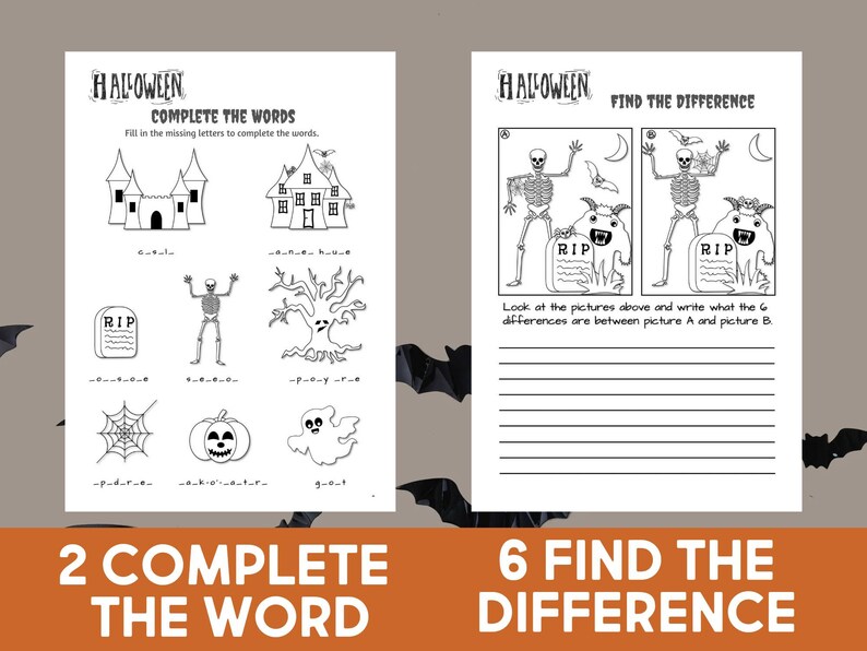 Kids Halloween Activity Pack Printable Kit With Mazes, Coloring Sheets ...