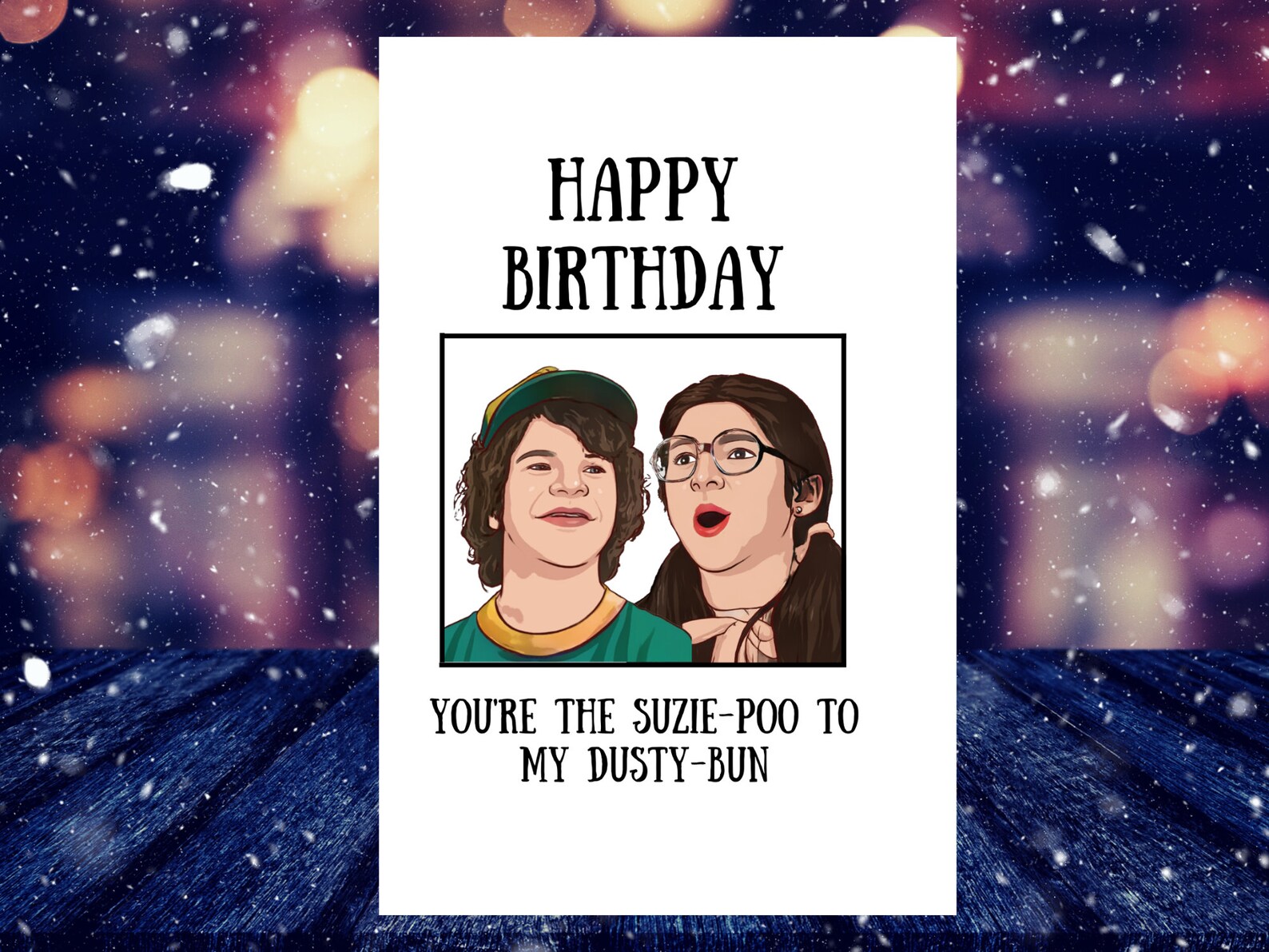 Stranger Birthday Card Dustin Birthday Dusty Buns Birthday - Etsy