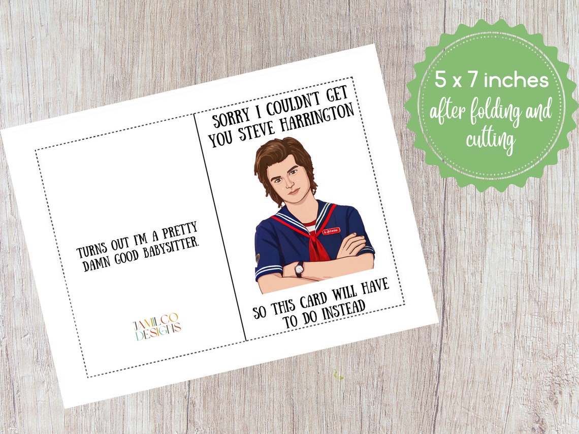 Stranger Birthday Card, Steve Harrington, Birthday, Stranger Birthday ...