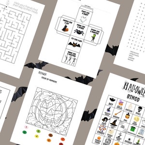 Kids Halloween Activity Pack Printable Kit With Mazes, Coloring Sheets ...
