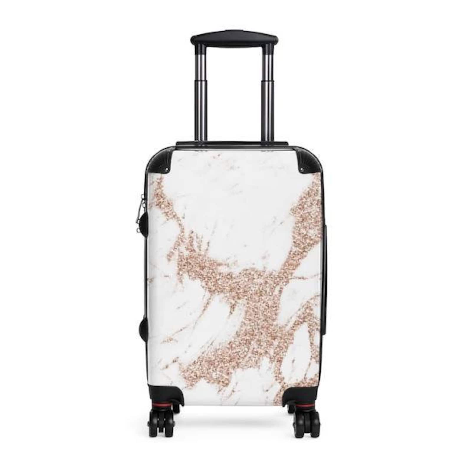 Rose Gold Glitter Marble-look Suitcases, Gorgeous Set of Luggage ...