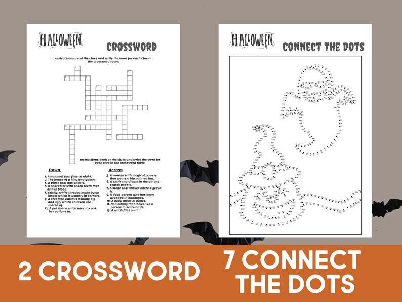 Kids Halloween Activity Pack Printable Kit With Mazes, Coloring Sheets ...