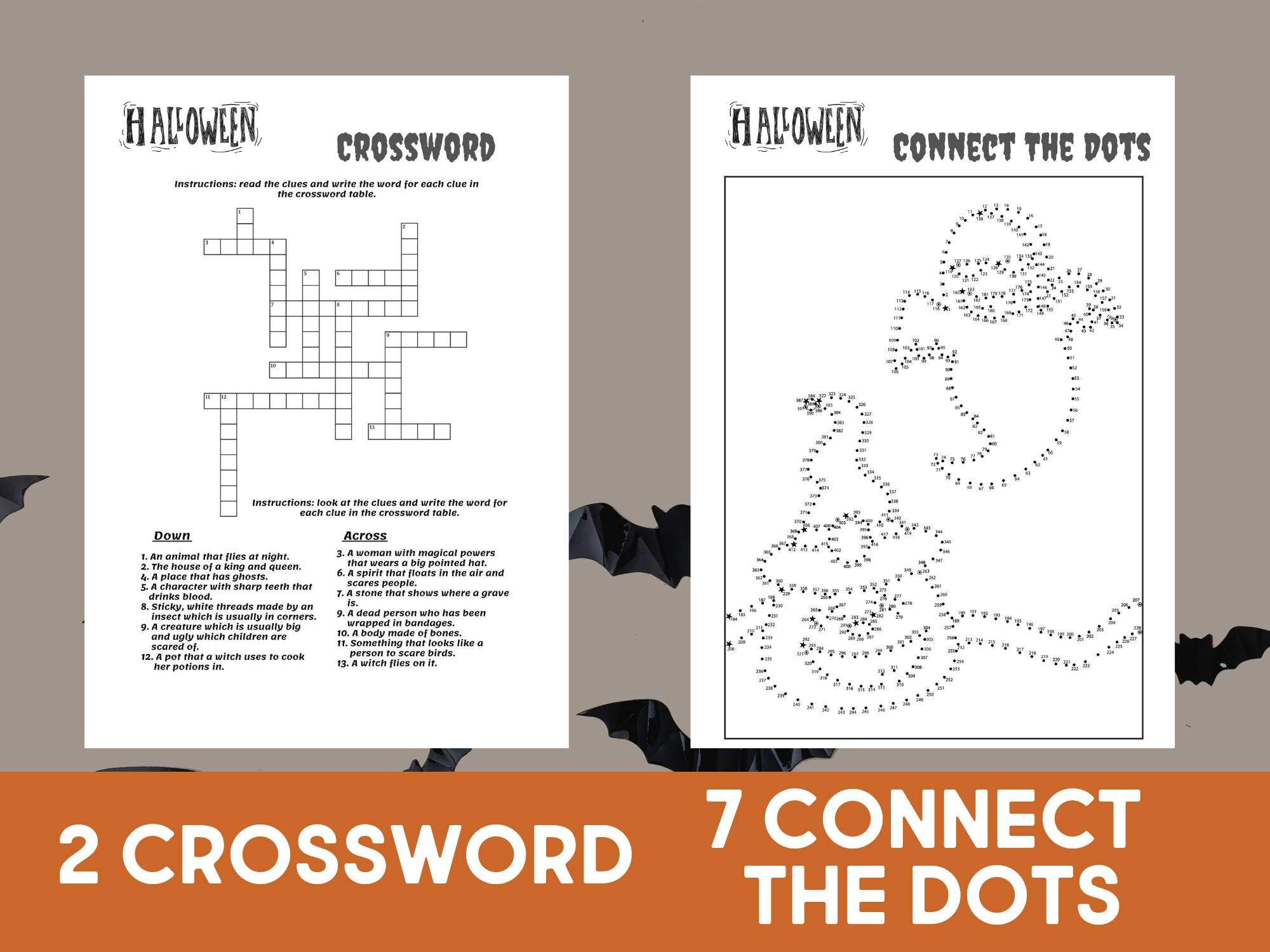 Kids Halloween Activity Pack Printable Kit With Mazes, Coloring Sheets ...