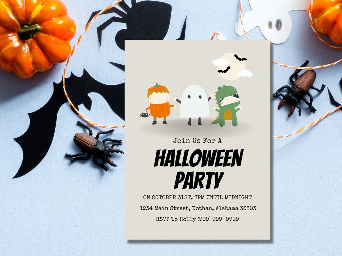 Editable Halloween Costume Party Invitation Halloween - Etsy