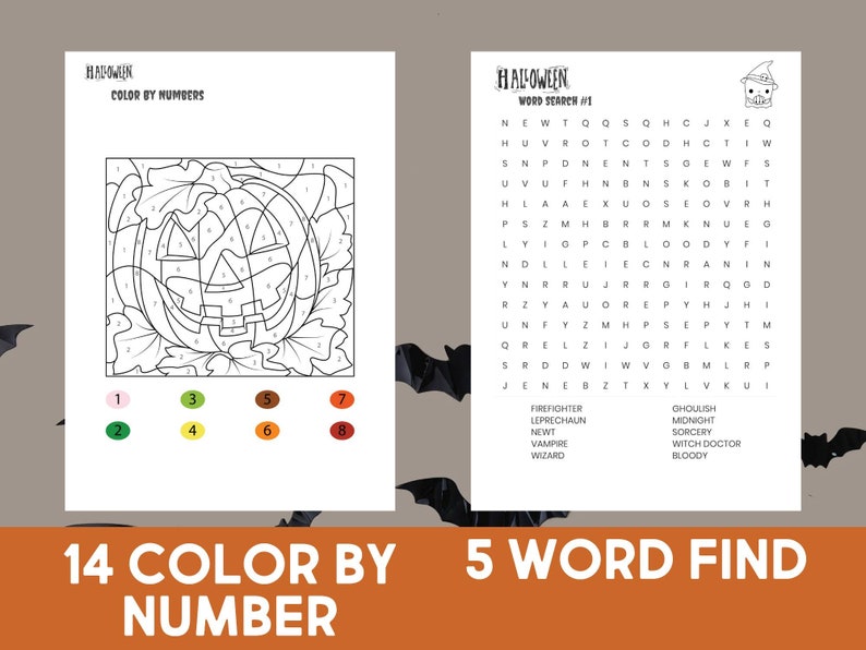Kids Halloween Activity Pack Printable Kit With Mazes, Coloring Sheets ...