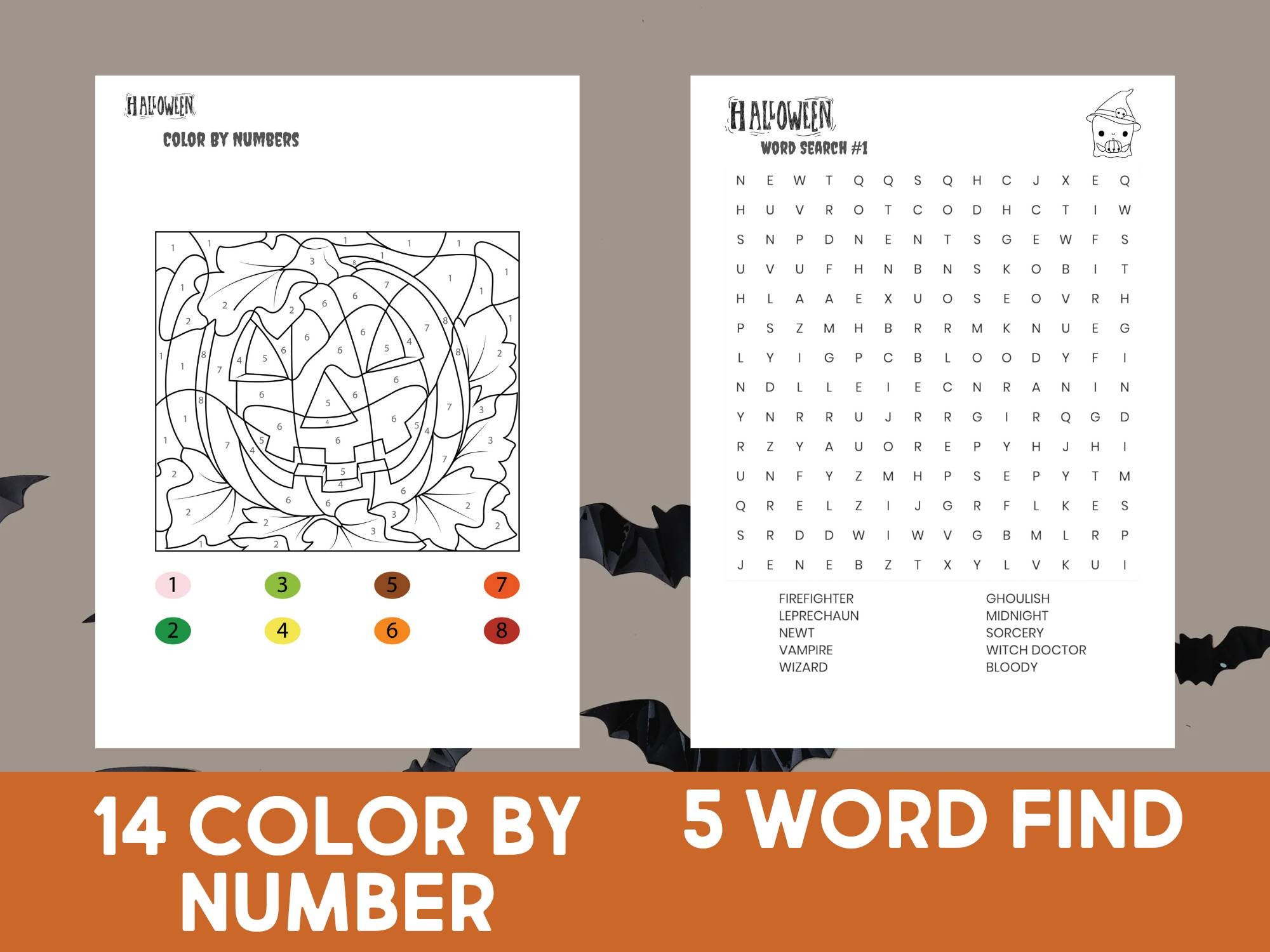 Kids Halloween Activity Pack Printable Kit With Mazes, Coloring Sheets ...