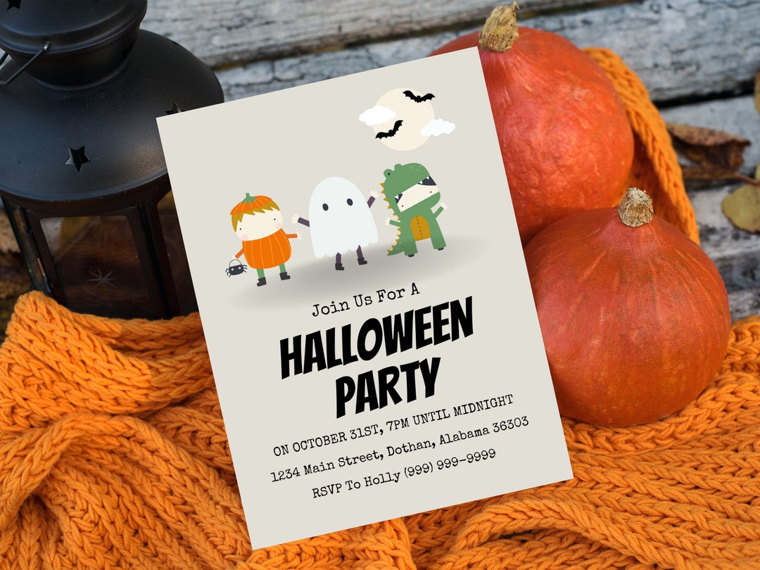 Editable Halloween Costume Party Invitation Halloween - Etsy