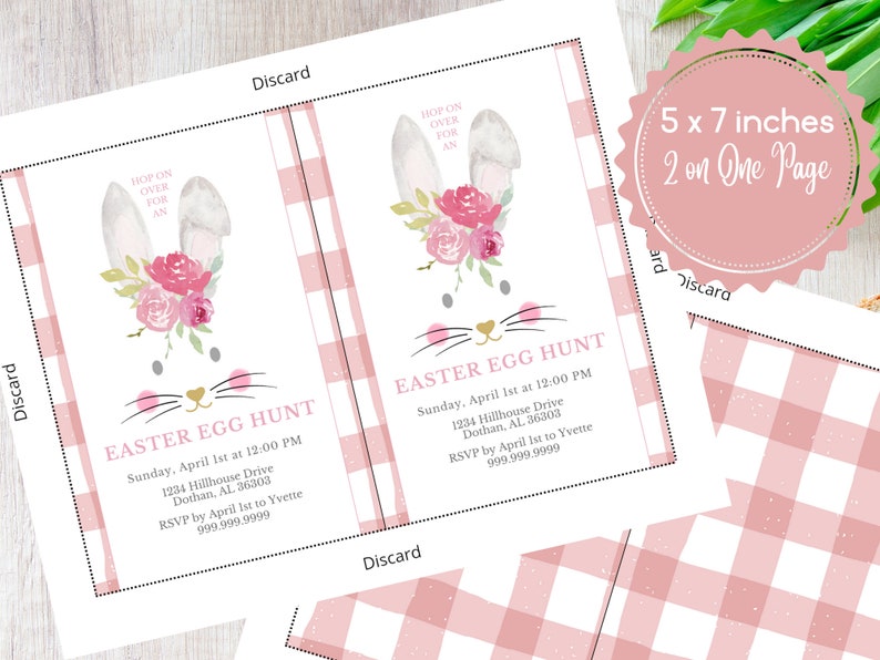 Editable Easter Egg Hunt Invitation Easter Bunny Pink Easter Invite ...