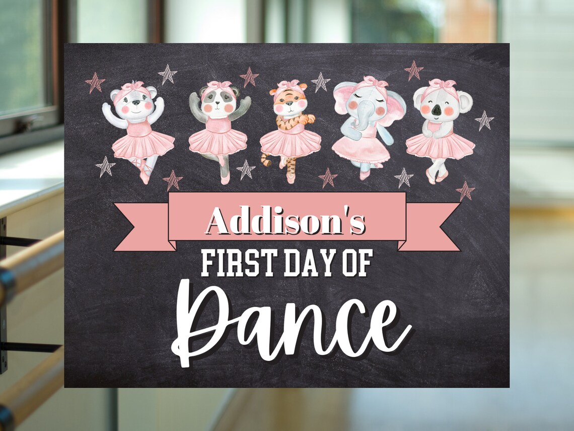 Editable First Day of Dance Sign Printable Ballet & Unicorn - Etsy