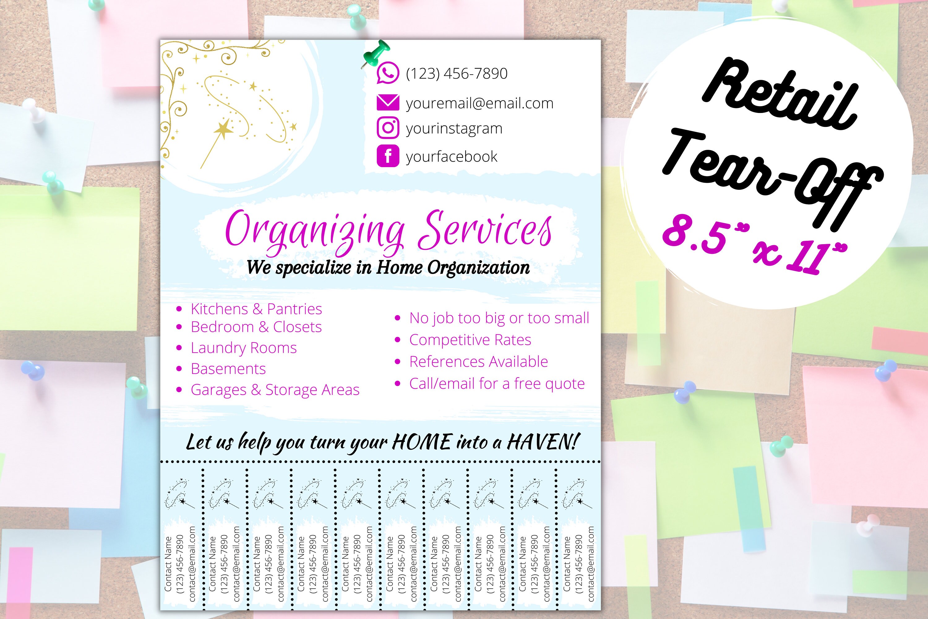 Organizing Business Package Retail Tear-off, Post Card/magnet, Business ...