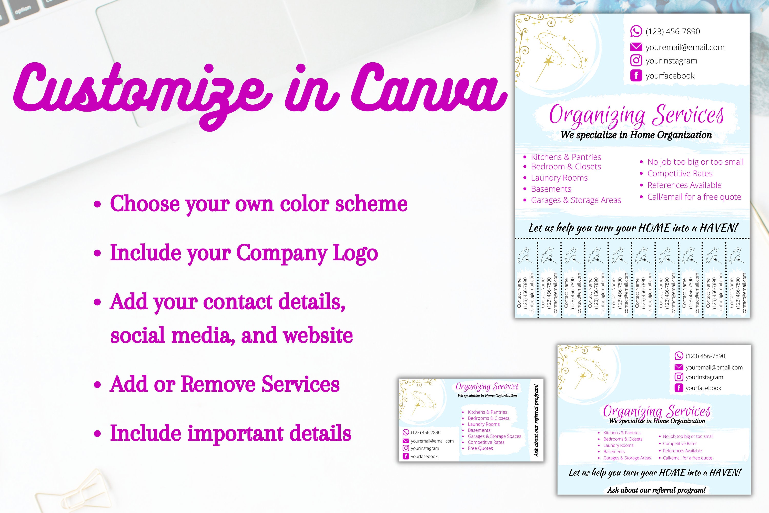 Organizing Business Package Retail Tear-off, Post Card/magnet, Business ...