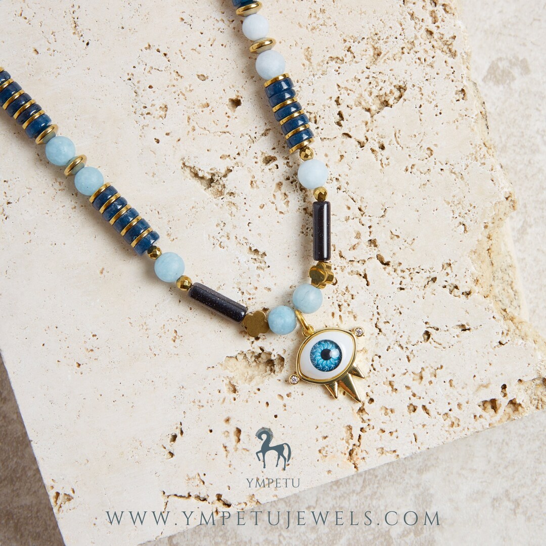 Boho Blue Eye Necklace: Ward off the Evil Eye With Turkish Eye, Blue ...