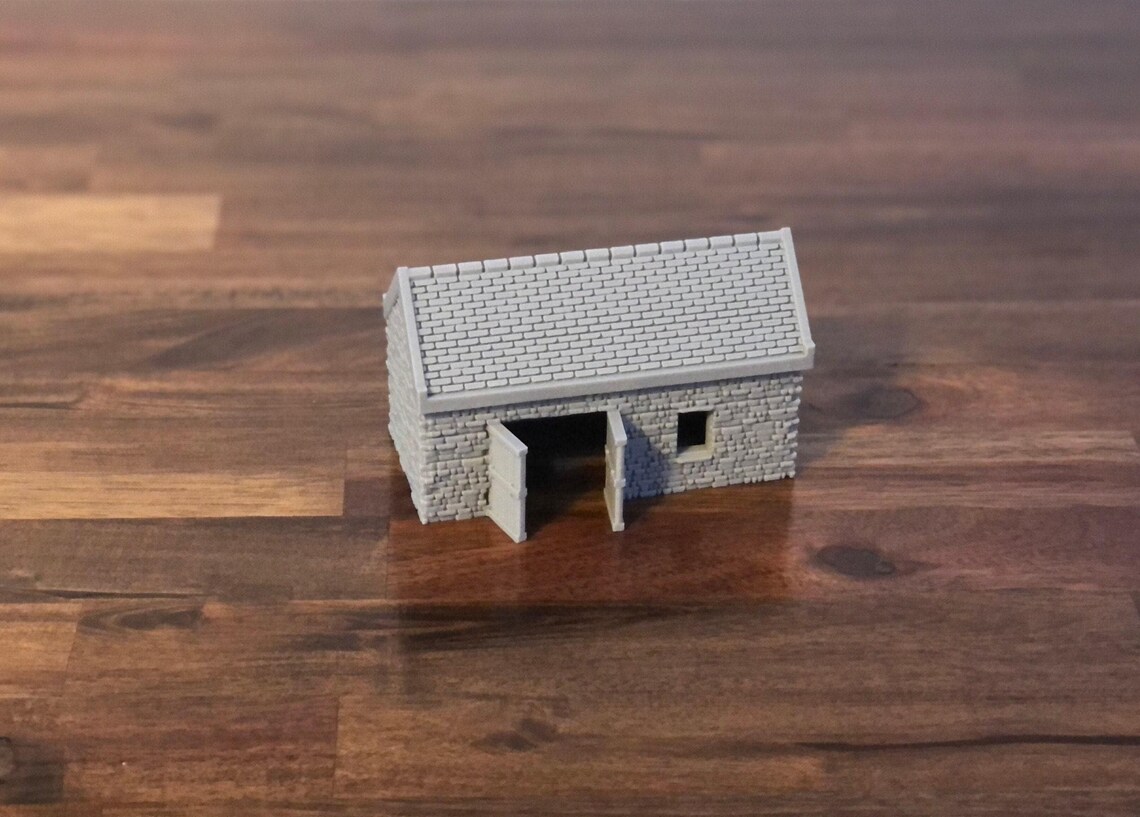 Small Barn | 28mm, 20mm, HO or 15mm Scale | Detailed WWII Tabletop ...