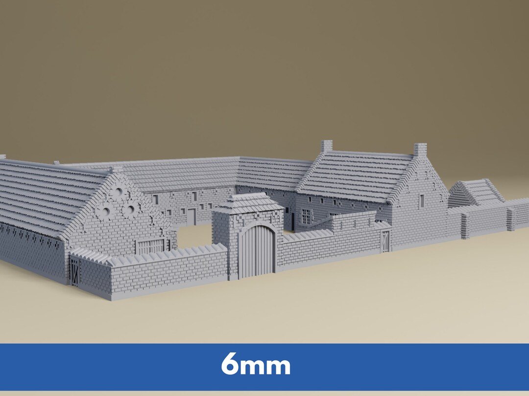 6mm La Haye Sainte Farm 1:285 Scale Detailed WWII Napoleonic Tabletop ...