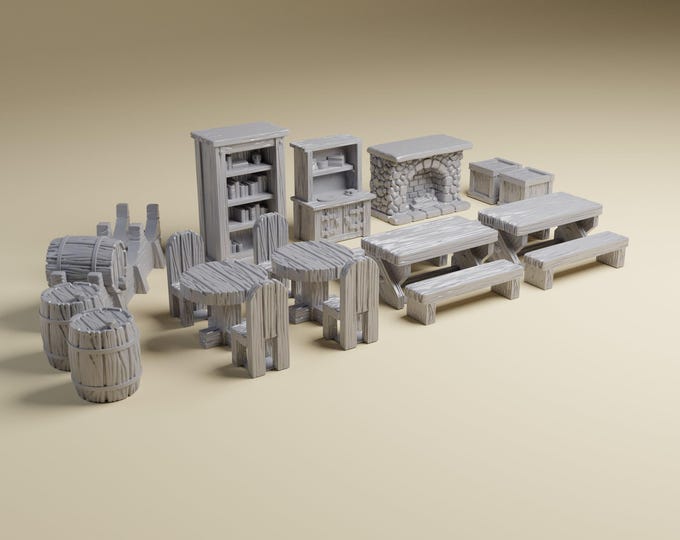 Dnd Terrain Furniture Elegant Furniture Dwarves Elves and Demons 28mm ...